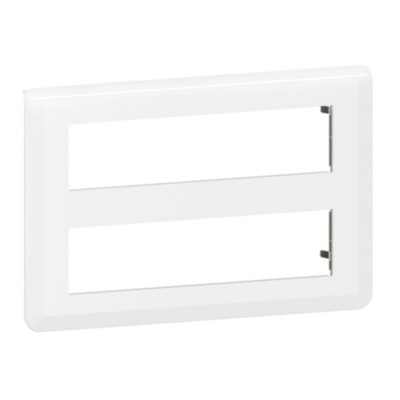 Mosaic - Plate 2x2 modules vertical antimicrobial - White thermoplastic halogen free - Glossy finish snap-on mounting - IK04