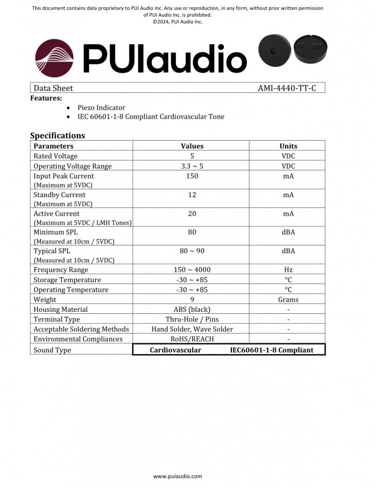 AMI-4440-TT-C datasheet page 1