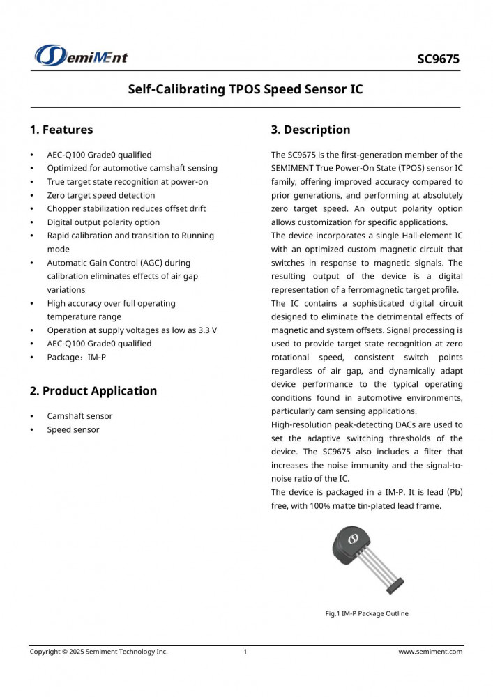 SC9675IM datasheet page 1