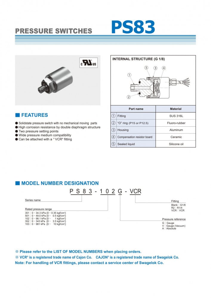 Nidec PS83 series technical document page 1