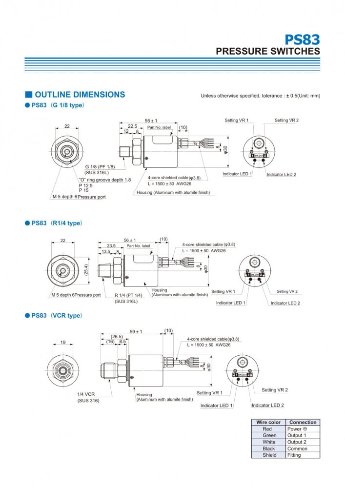 Nidec PS83 series technical document page 4