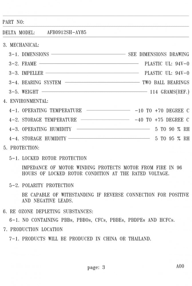 AFB0912SH-AY85 specification page 5