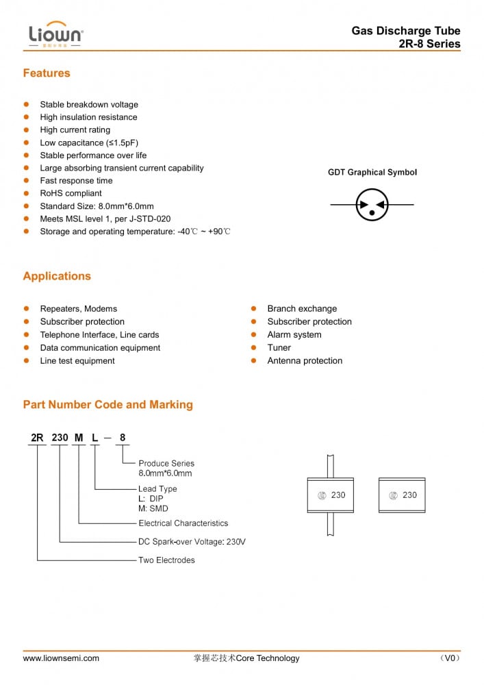 Liown datasheet page 1