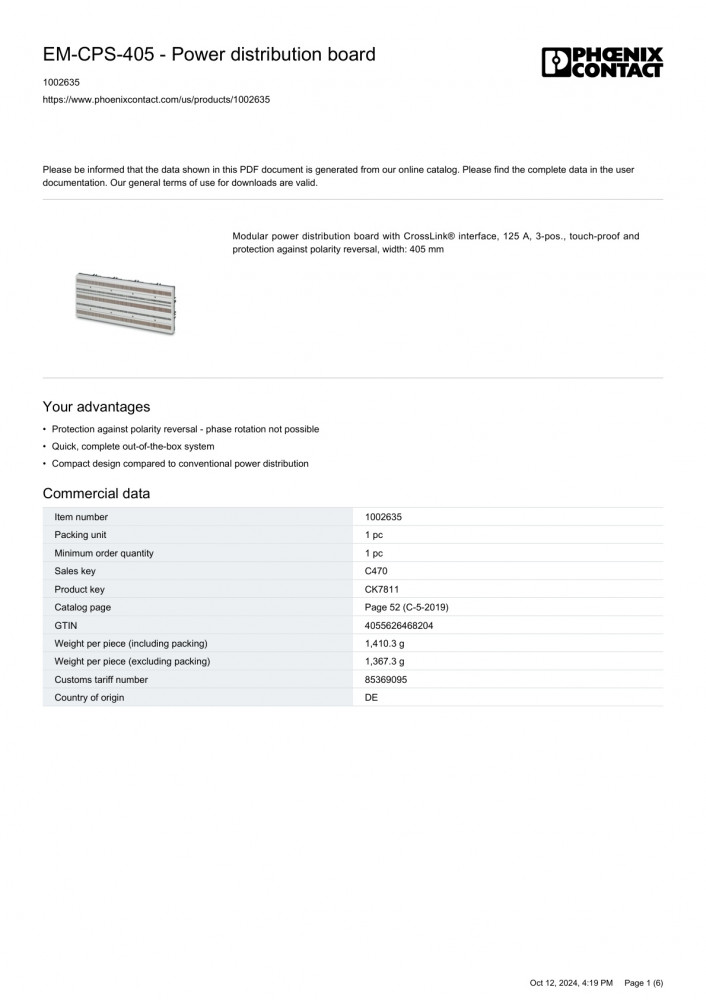 Phoenix Contact 1002635 document page 1
