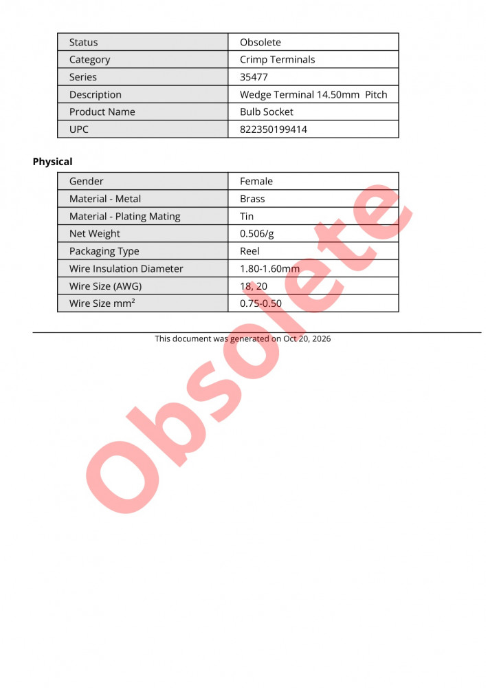 Technical document image 2 for MOLEX 354779702