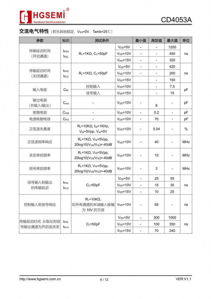 CD4053AMS/TR technical document page 6