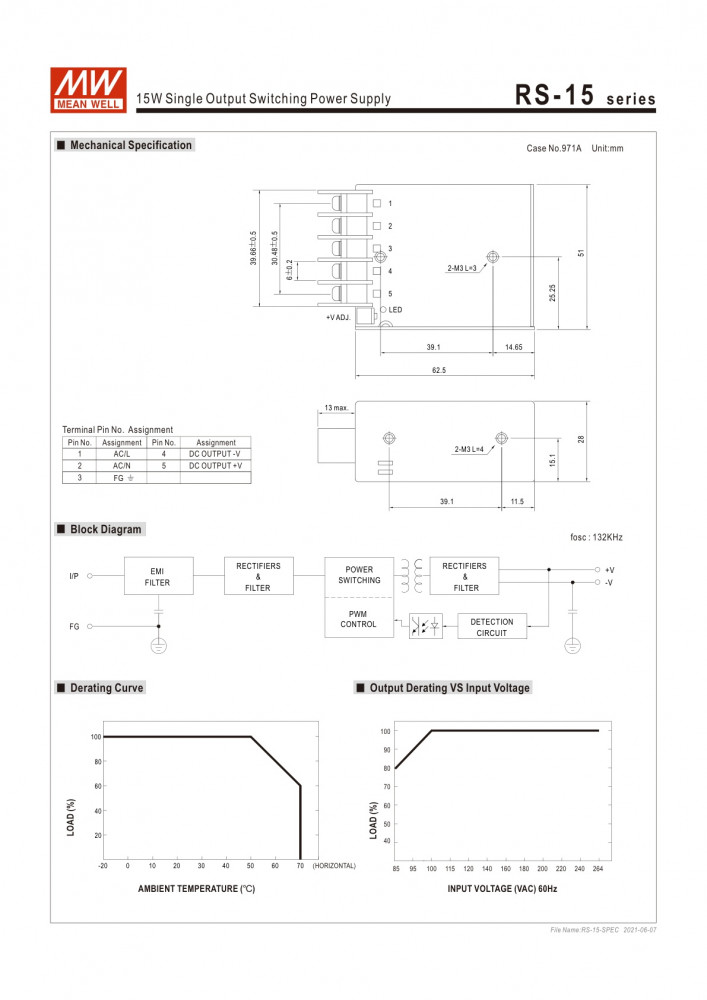 MEAN WELL RS-15 series datasheet page 2