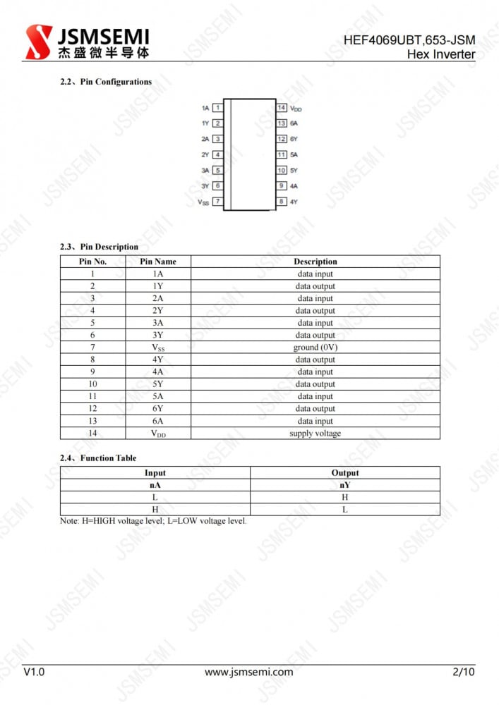 HEF4069UBT,653-JSM datasheet page 2