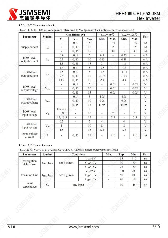HEF4069UBT,653-JSM datasheet page 5
