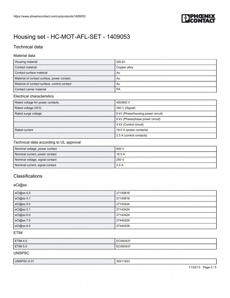Phoenix Contact 1409053 technical document page 2