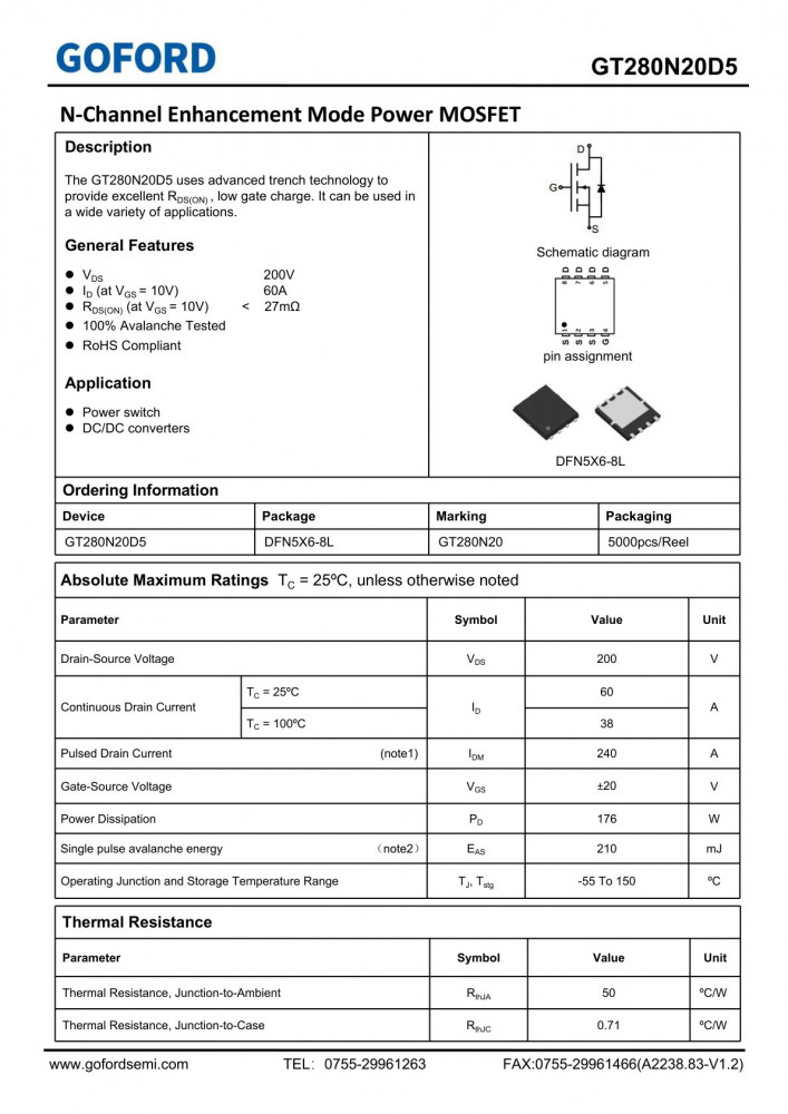 GT280N20D5 datasheet page 1
