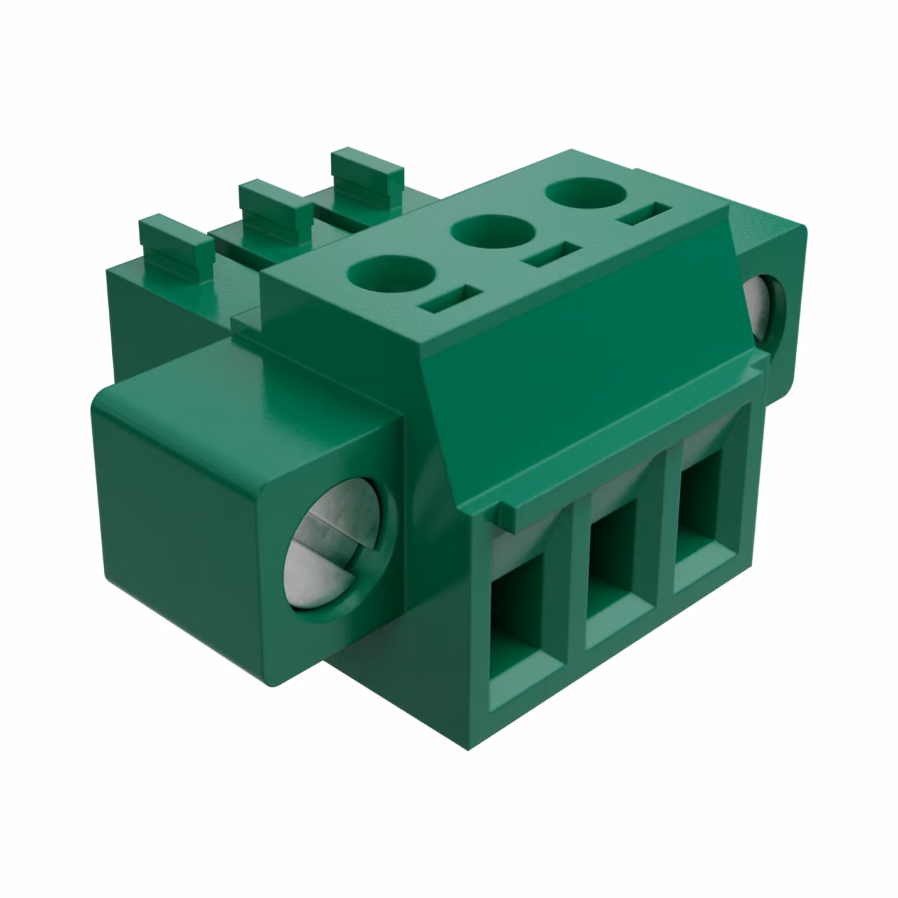 3.81mm Pitch Eurostyle Horizontal Plug, with Retention Screws and Standard Imprinting, Green Housing, 3 Circuits for sale