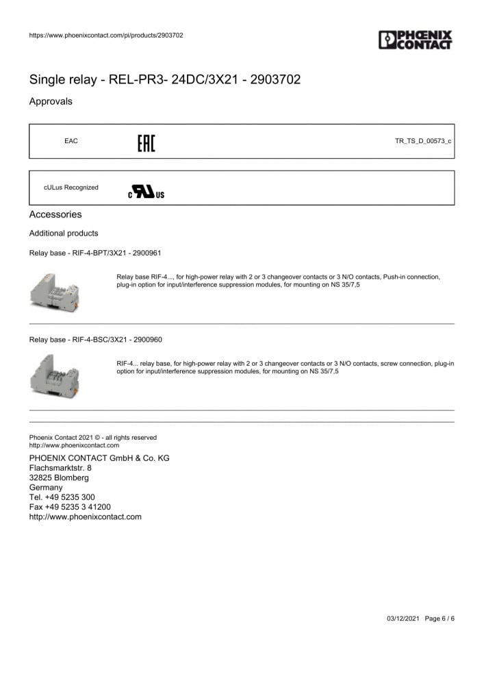 Phoenix Contact 2903702 technical document page 6