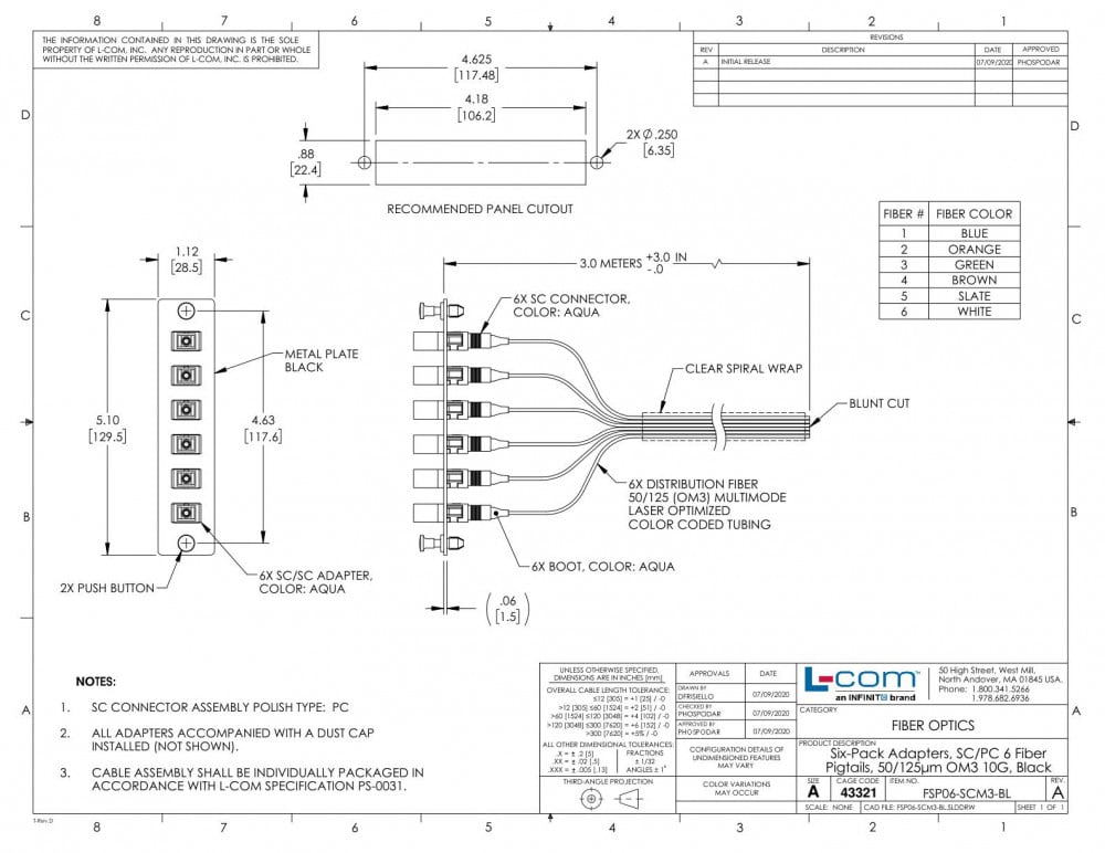 L-com FSP06-SCM3-BL technical drawing