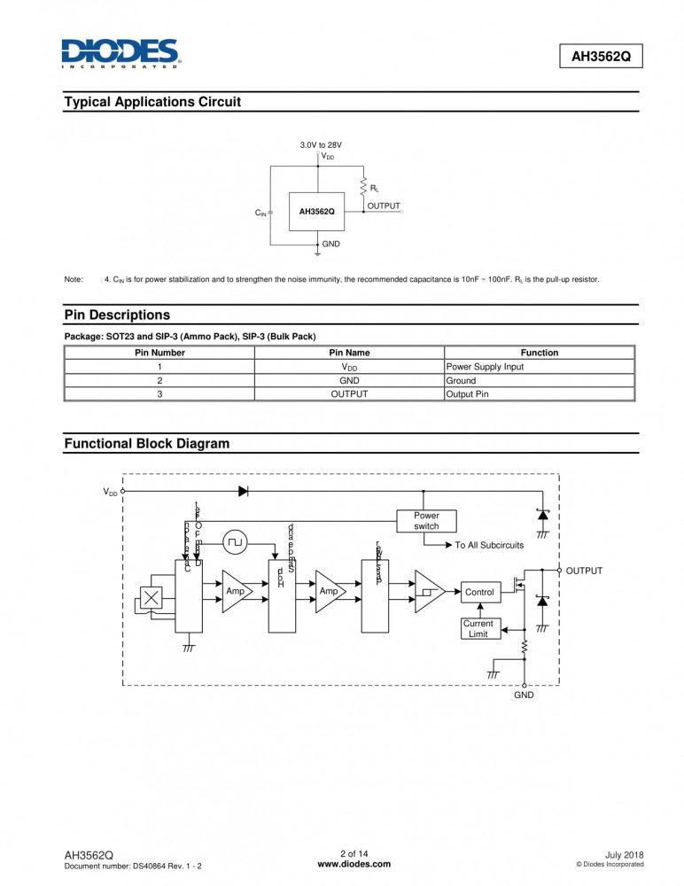 AH3562Q datasheet page 2