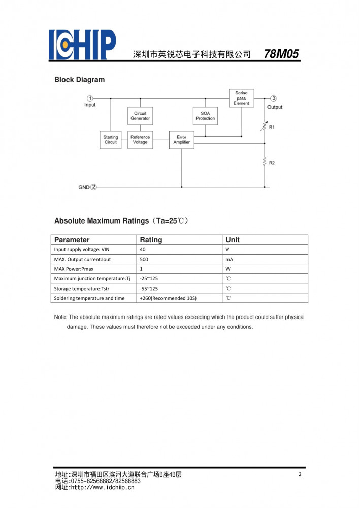 78M05 datasheet page 2