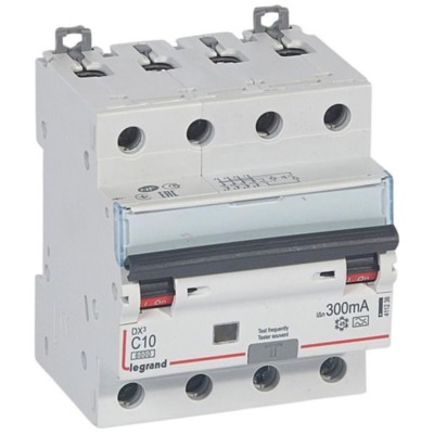 RCBO DX³ 6000A 4 poles 10A curve C type A 300mA for sale