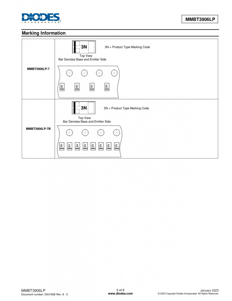MMBT3906LP-7B datasheet page 2