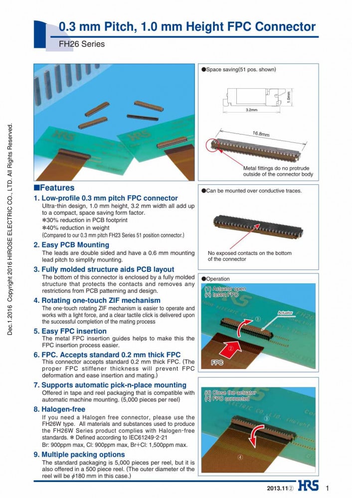 FH26W datasheet page 1