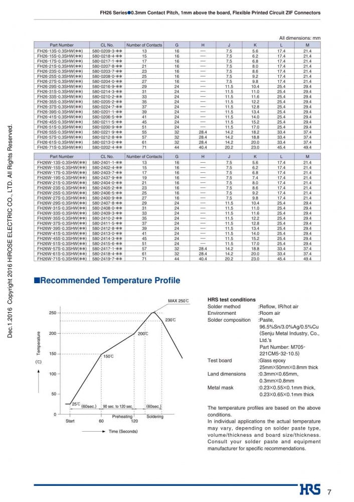 FH26W datasheet page 7