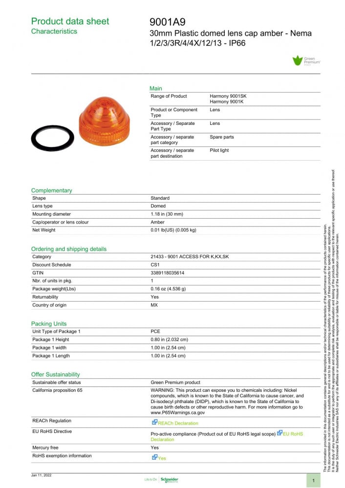 9001A9 technical document page 1