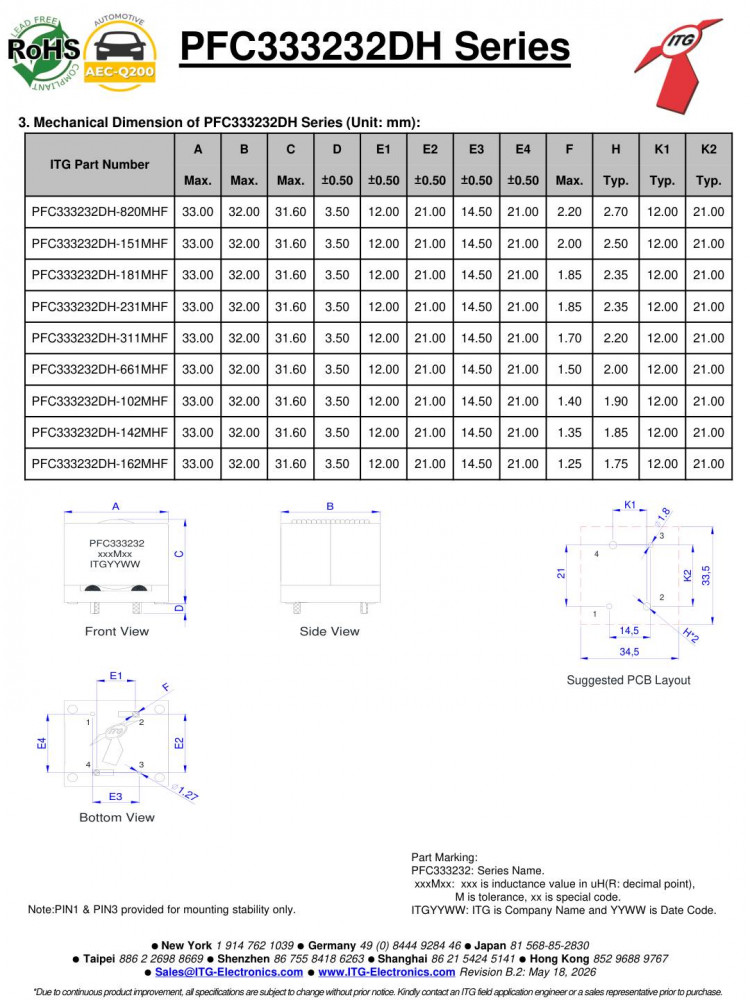 PFC333232DH datasheet page 2