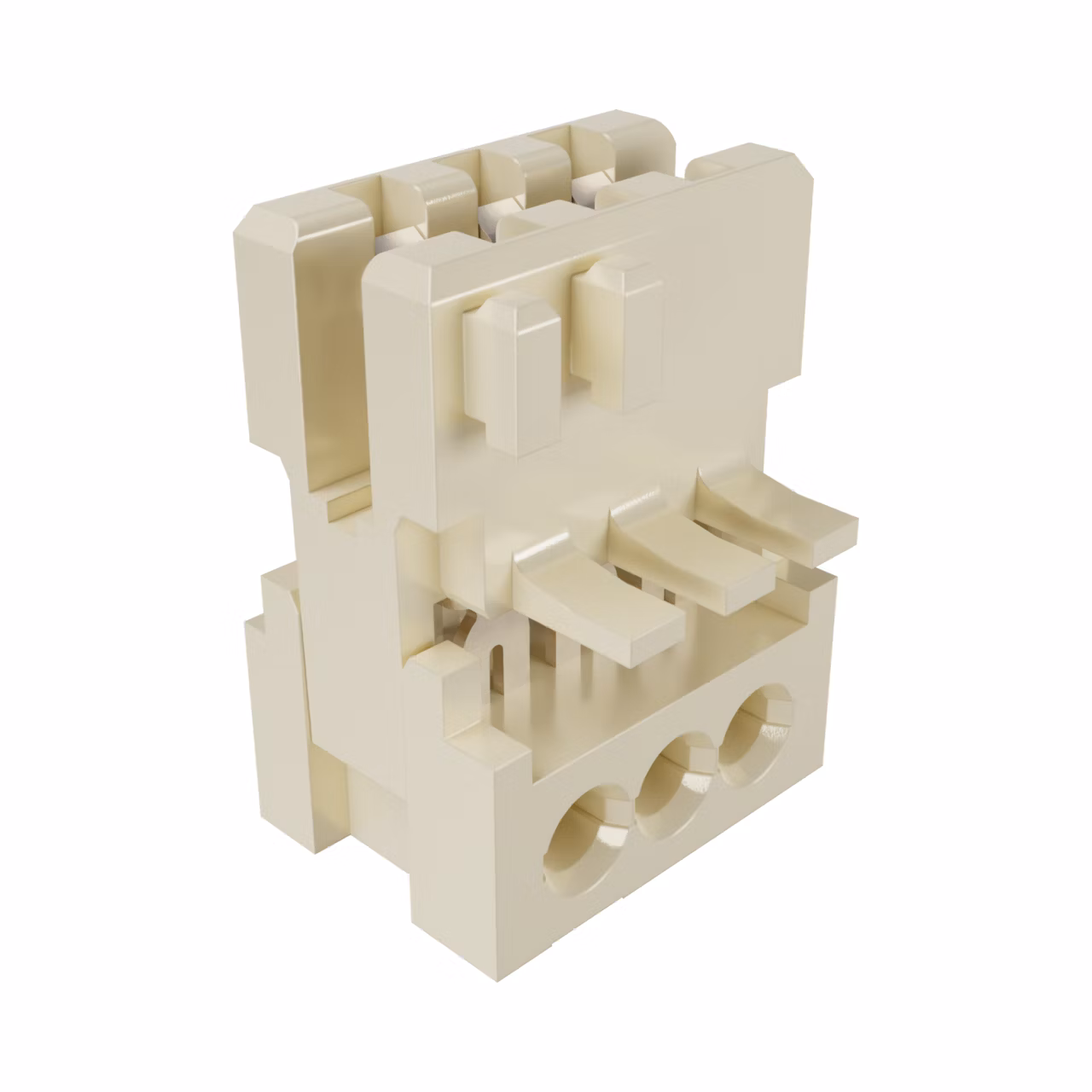 Appli-Mate RAST 2.5 Connector, 2.50mm Pitch, Female, 4 Circuits, No Position Keys Removed, Polarizing Rib Between 2/3, 1 Closed and 1 Open Endwall, Tin Plating