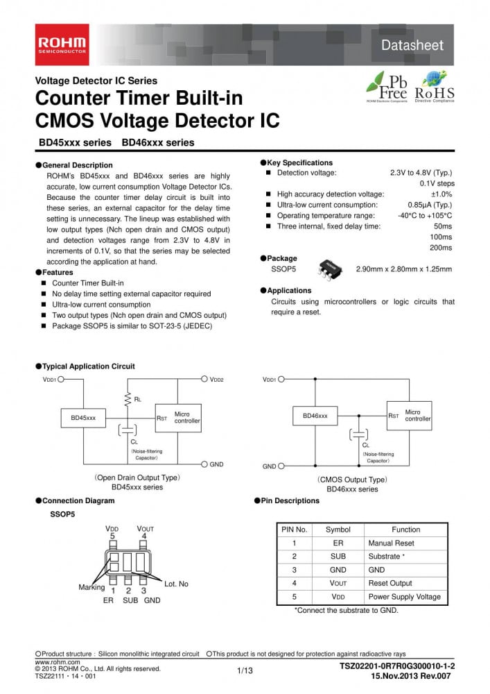BD45292G-TR datasheet page 1