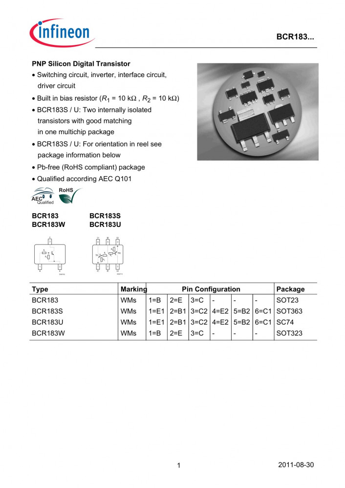 BCR 183 datasheet page 1