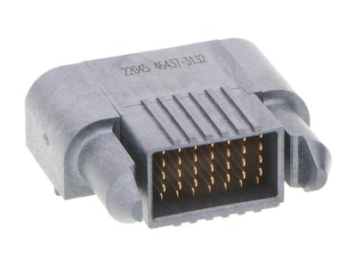EXTreme Ten60Power Right-Angle Receptacle with Side Guides, 15 Signal Circuits, Press Fit Tail