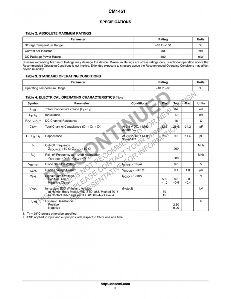 CM1451 technical document page 3