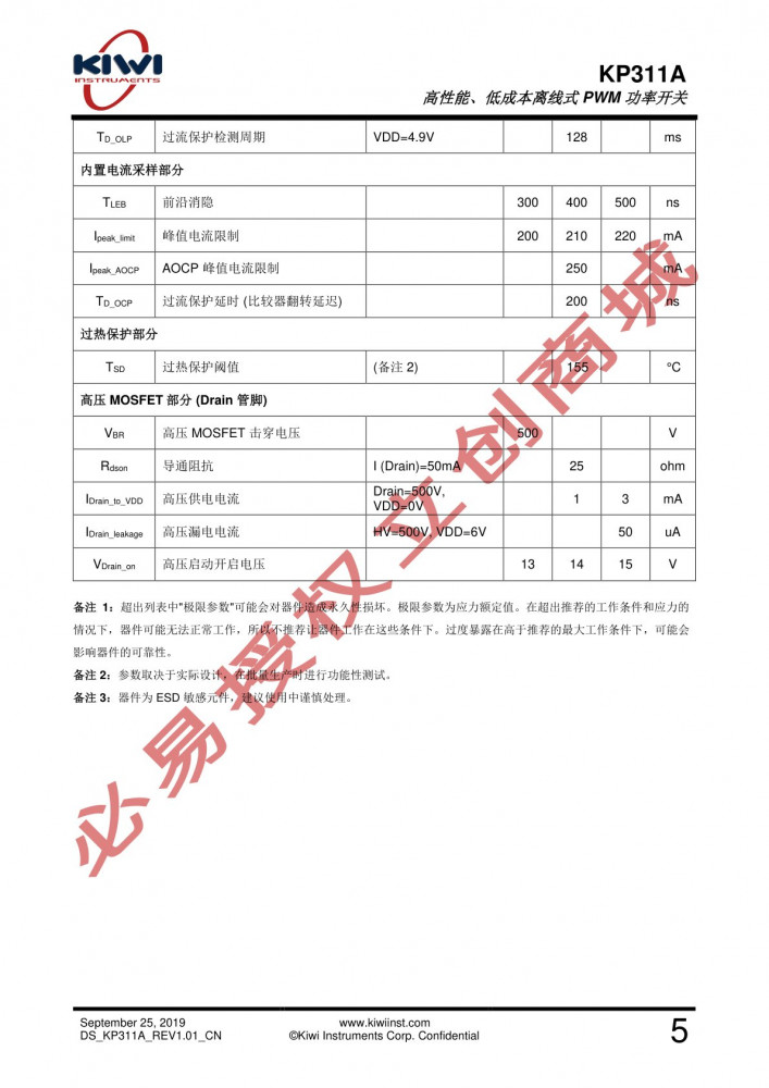 KP311ALGA datasheet page 5