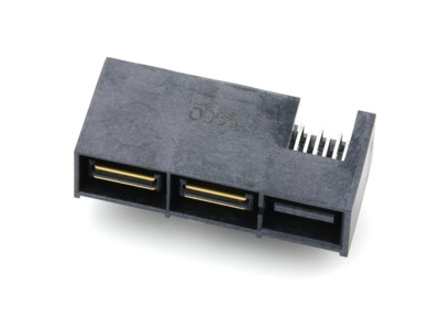 EXTreme LPHPower Plug, Right-Angle, 8 Power Contacts, Select Gold (Au) Plating, for 3.18mm Thick PC Board, with Guide Pockets