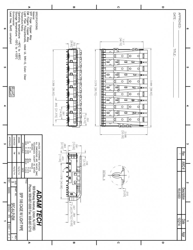 ADAM TECH SFC-6-LP-EMI drawing page 1