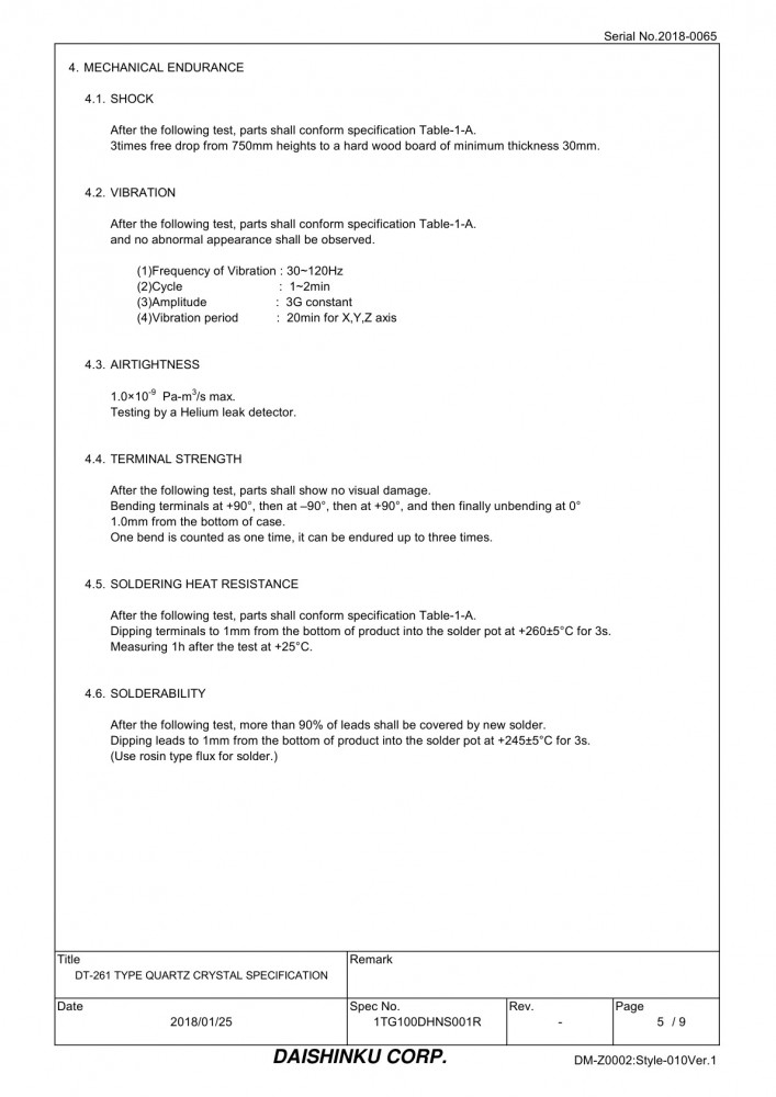 KDS 1TG100DHNS001R specification page 6