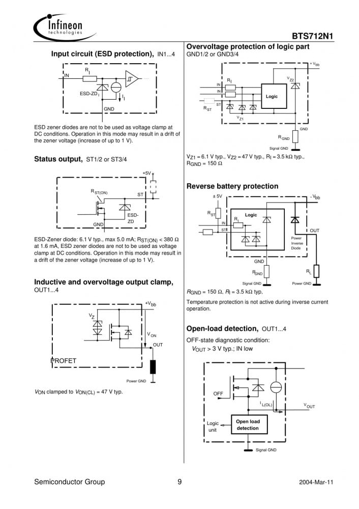 BTS712N1XUMA1 datasheet page 9