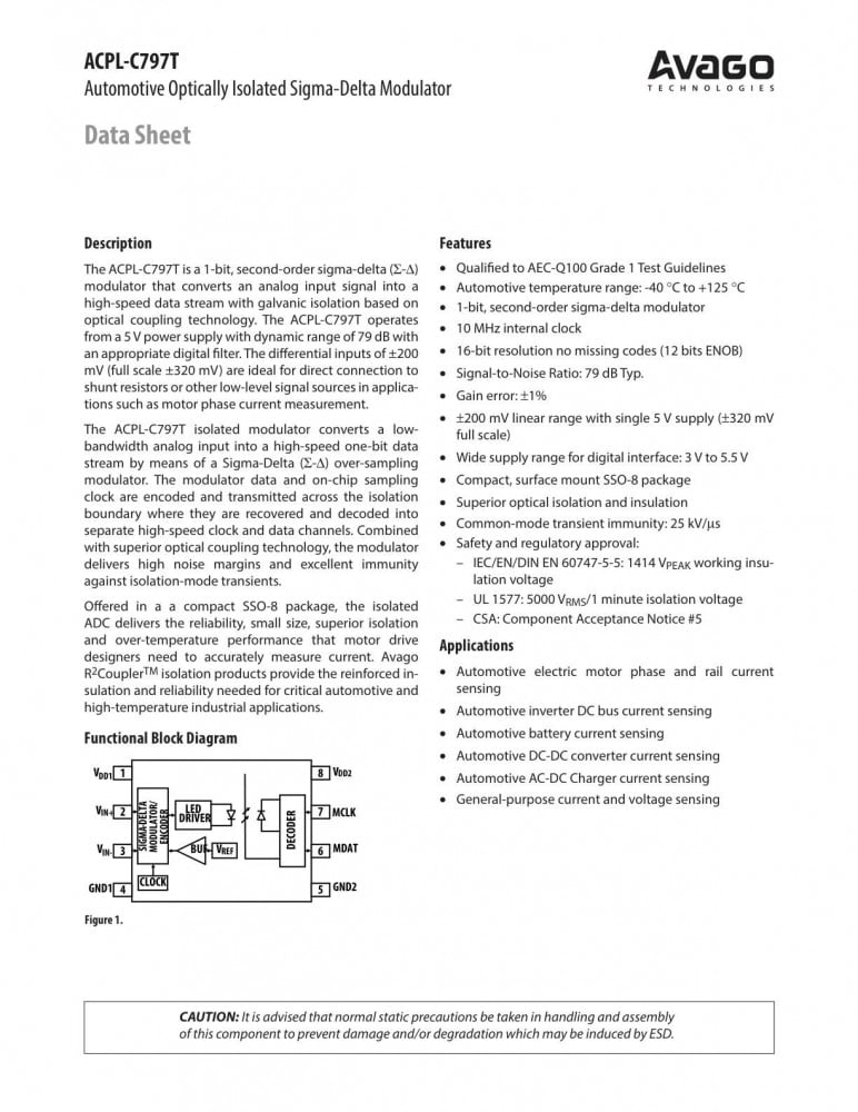 ACPL-C797T datasheet page 1