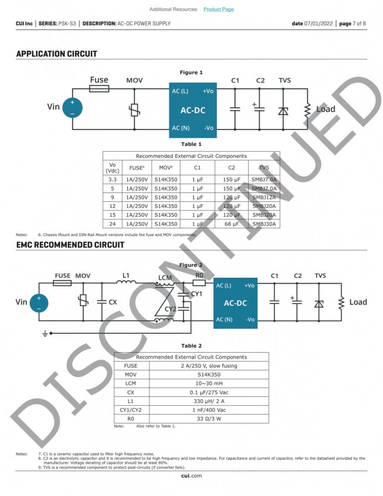 CUI PSK-S3-12 datasheet page 7