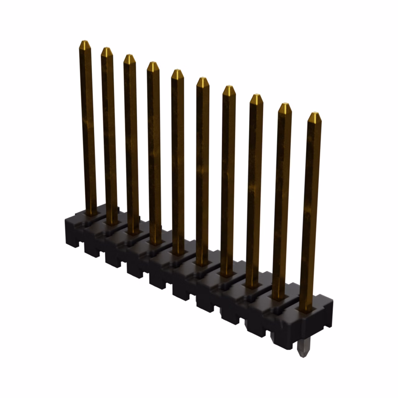 KK 396 Breakaway Header, Vertical, 10 Circuits, 0.50µm Gold (Au) Selective Plating, Pin Length 28.58mm for sale
