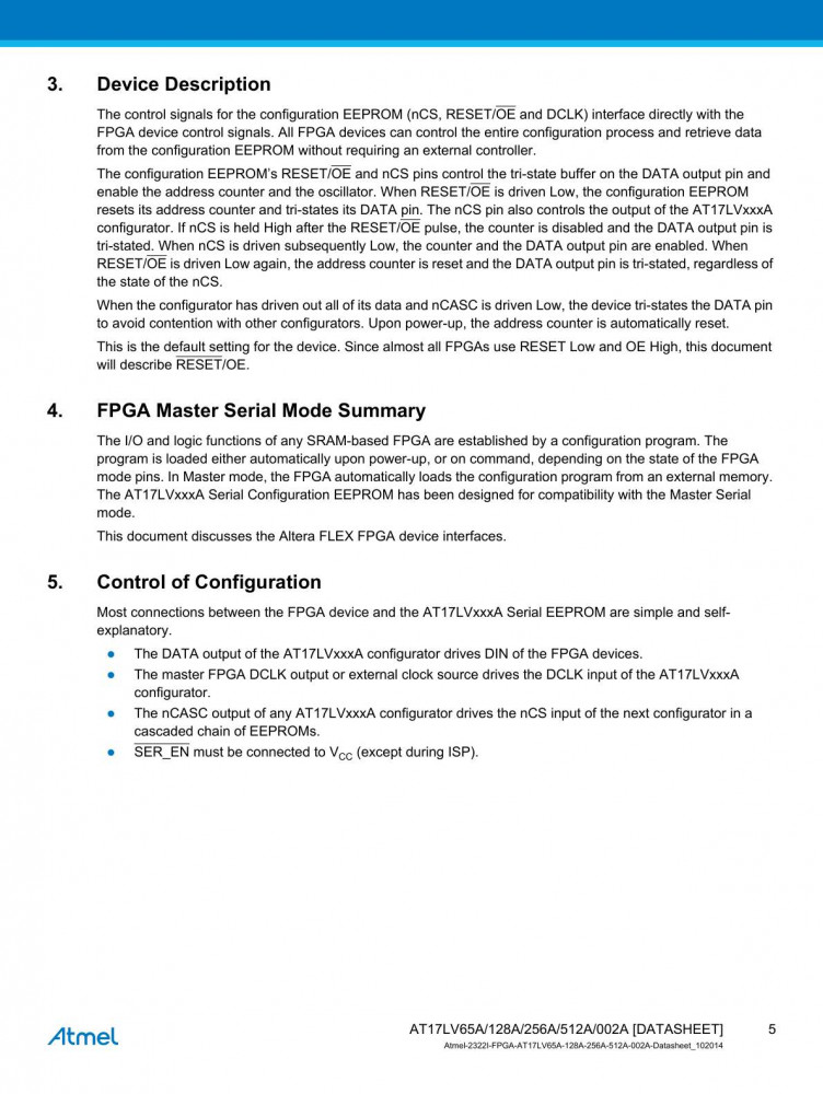 AT17LV010A datasheet page 5