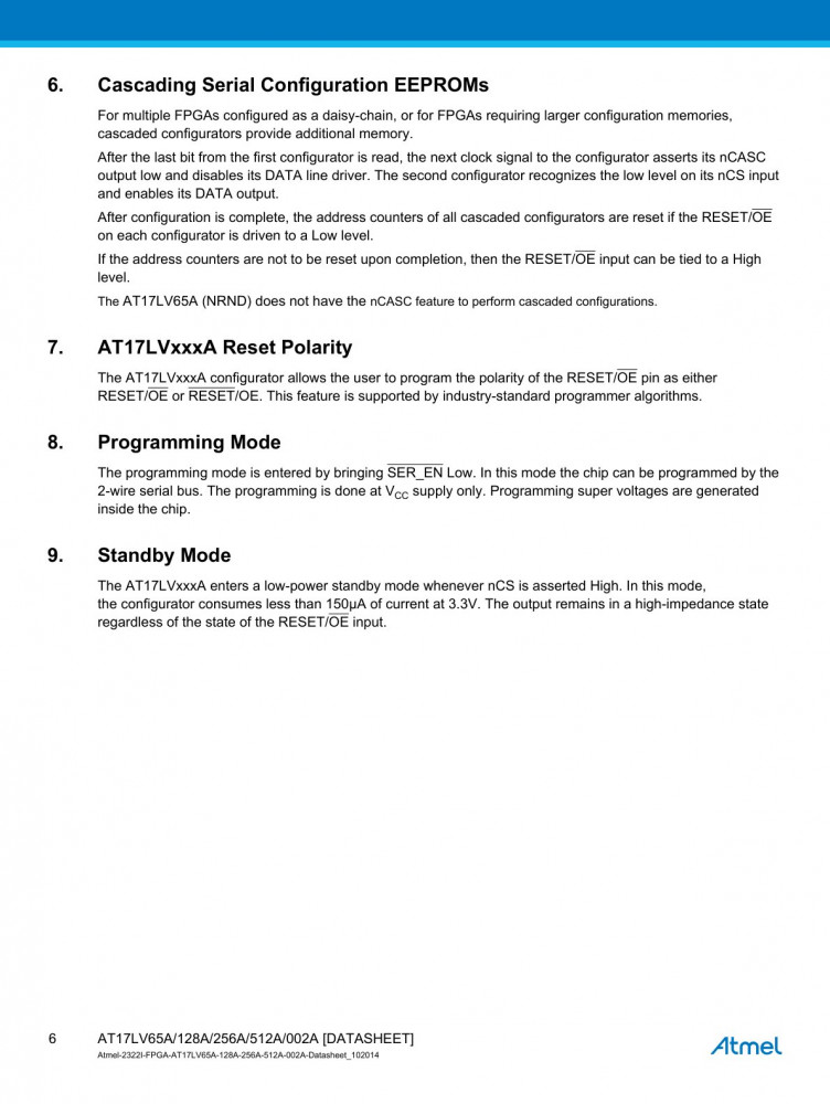AT17LV010A datasheet page 6