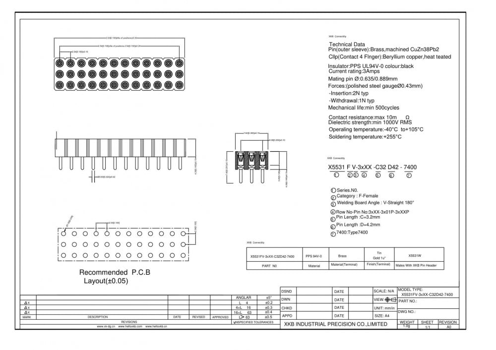 X5531FV-3x12-C32D42-7400 technical drawing