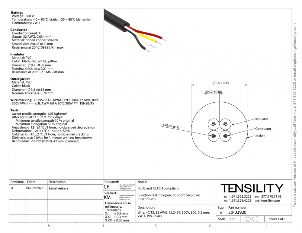 Tensility International 30-03920 product drawing preview