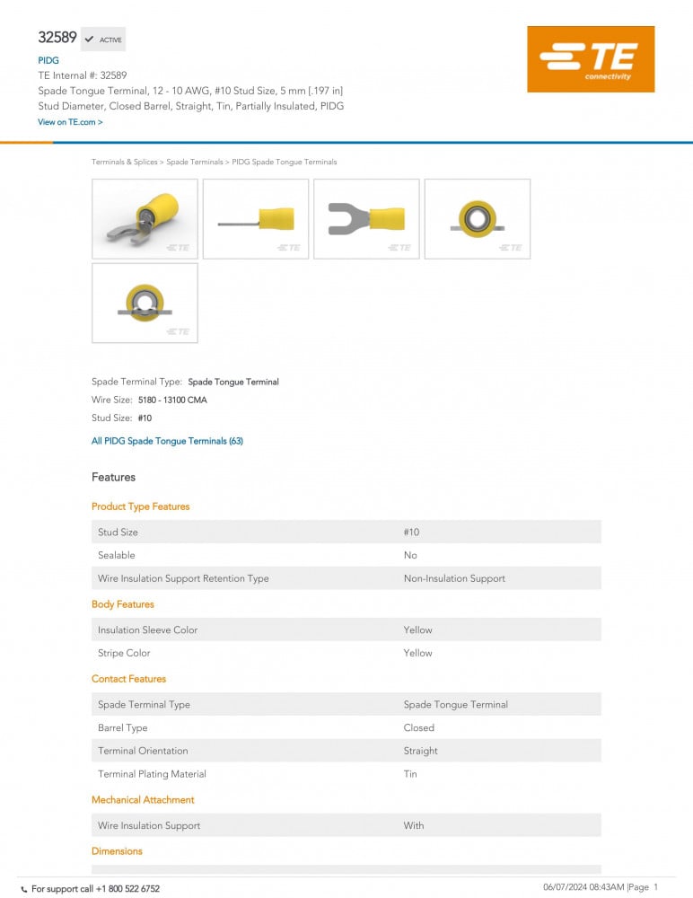 TE Connectivity 32589 technical document page 1