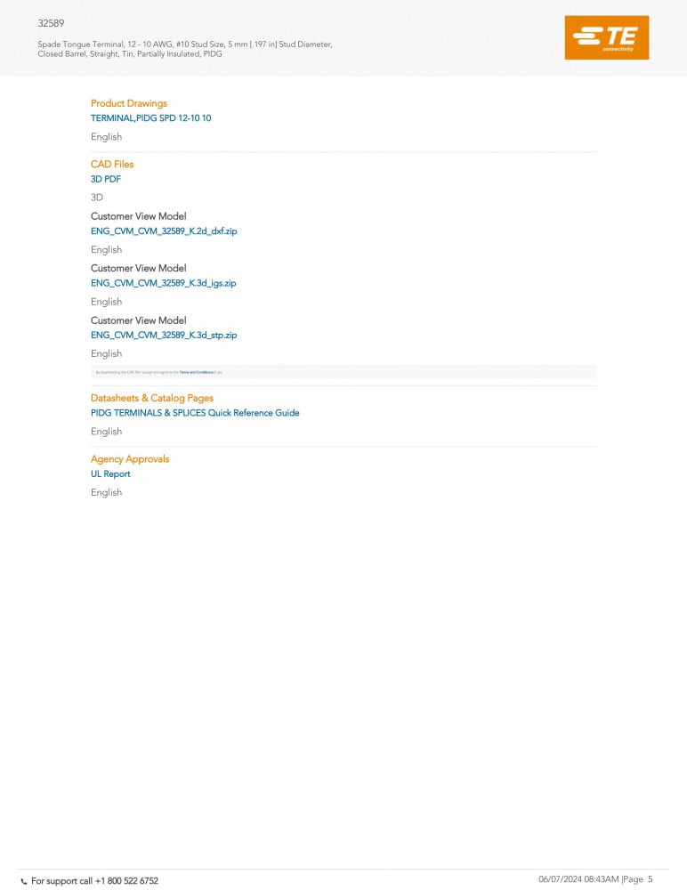 TE Connectivity 32589 technical document page 5