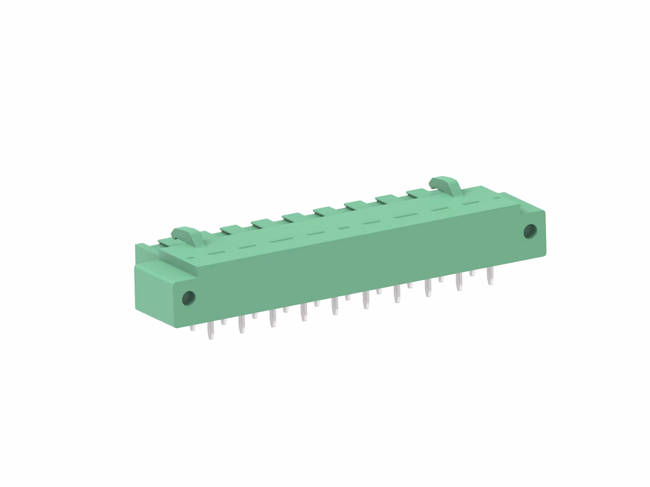 3.81mm Pitch Eurostyle 55° Wire Entry Fixed Mount PCB Terminal Block, 10 Circuits