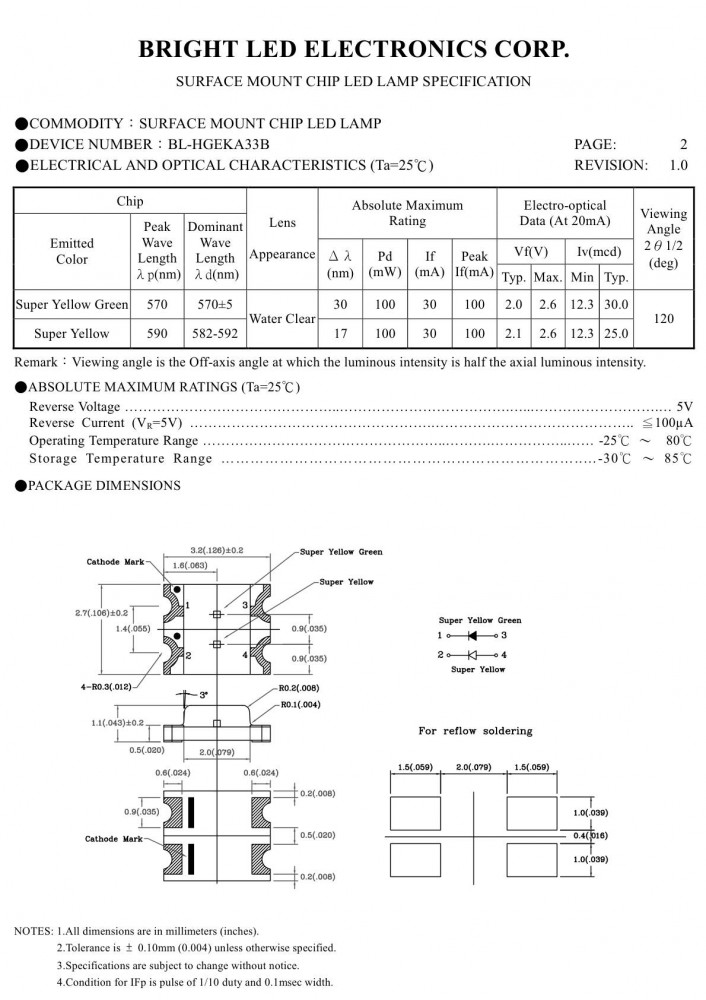 BL-HGEKA33B-TRB specification page 1
