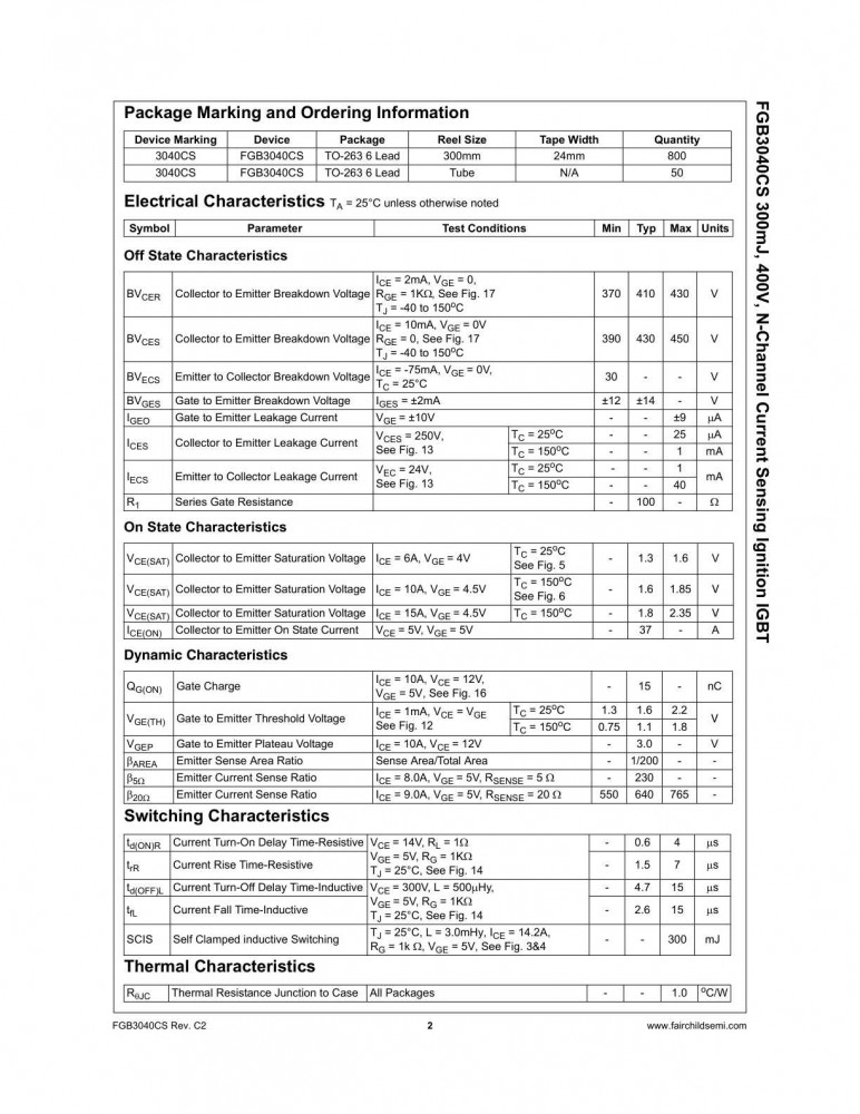 FGB3040CS datasheet page 2