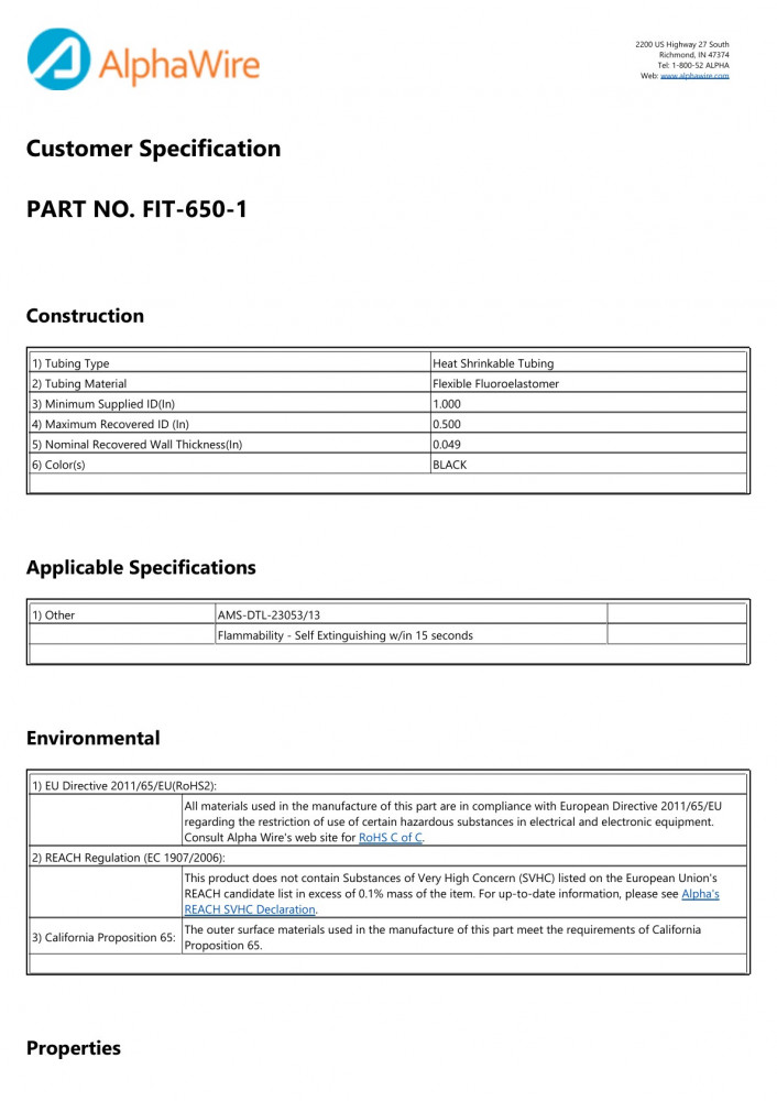 F6501 BK005 technical document page 1