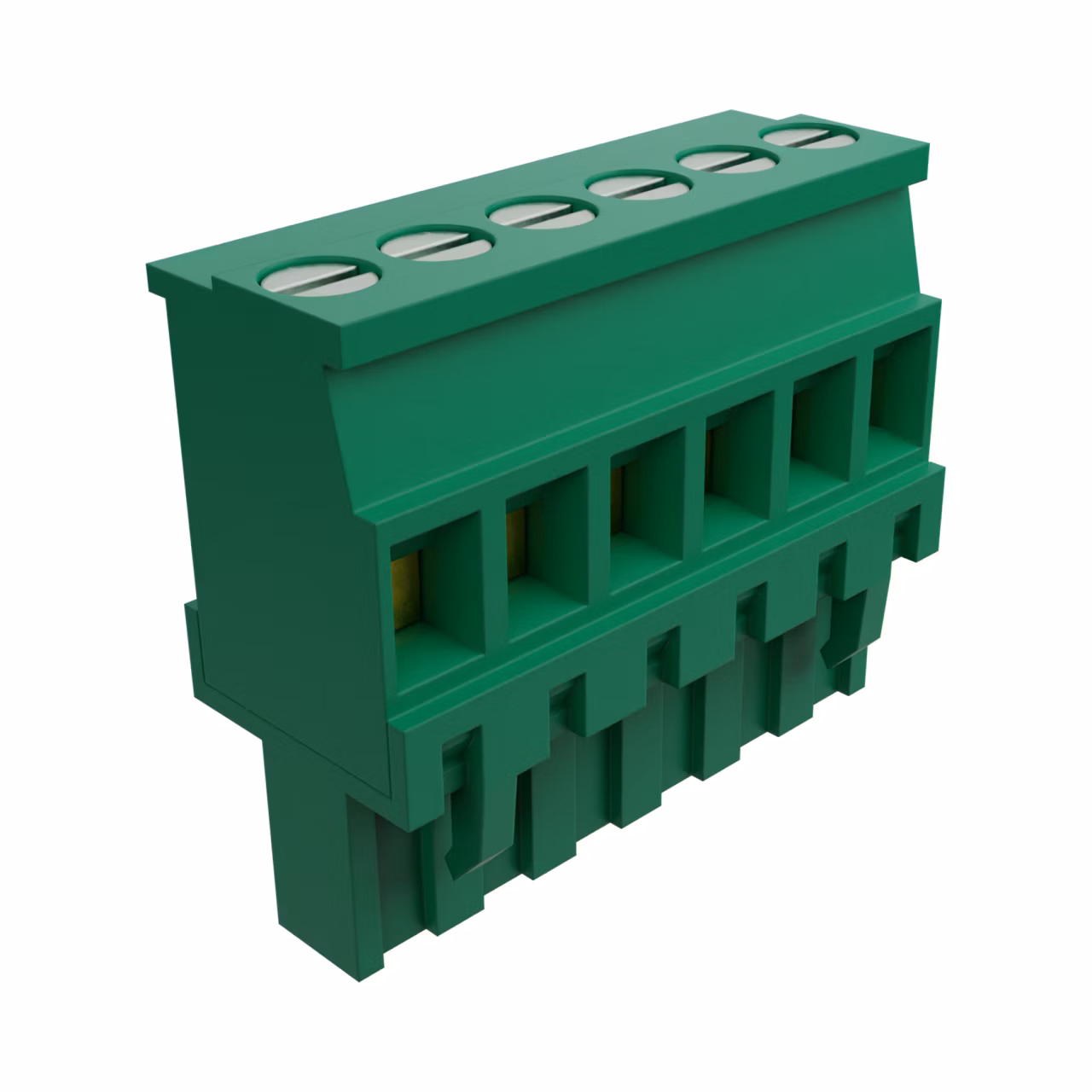 5.00mm Pitch Eurostyle Vertical Plug, with Reverse Imprinting, Front Wire Entry, Green Housing, Gold (Au) Plated, 6 Circuits for sale